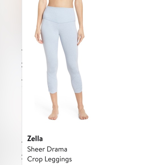 Zella | Pants & Jumpsuits | Zella Sheer Drama Crop Leggings Size L ...